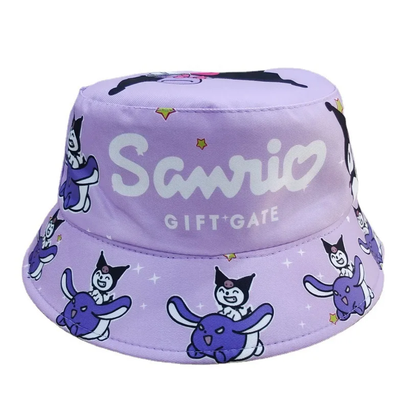 2024 Cartoon Sanrio Kids Bucket Hats Kawaii Kuromi Melody Beach Sun ...
