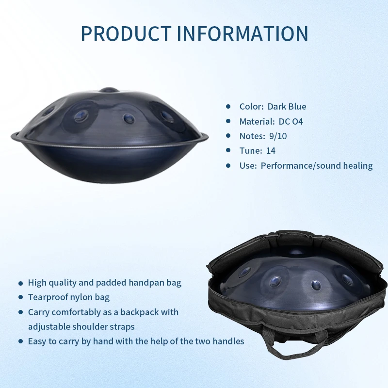 High Quality Handmade Handpan Drum Dc 04 Steel 10 Notes D Kurd Dark ...