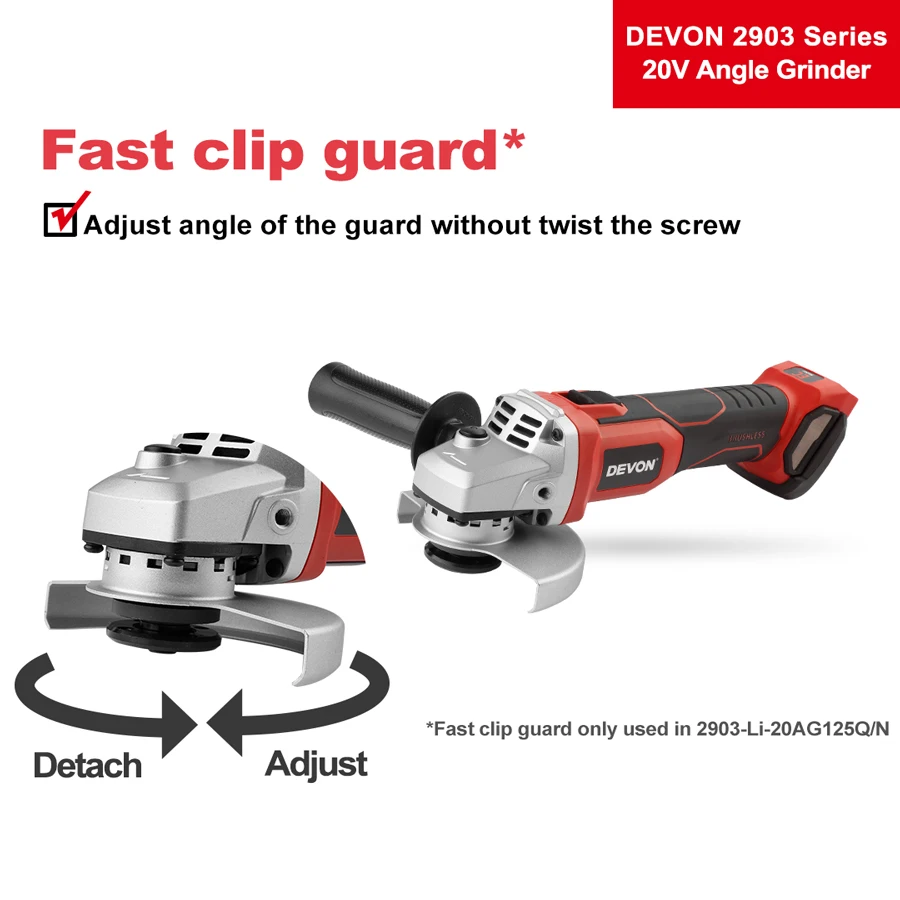 DEVON Professional Electric Power Tools Cordless Angle Grinder 100 ...