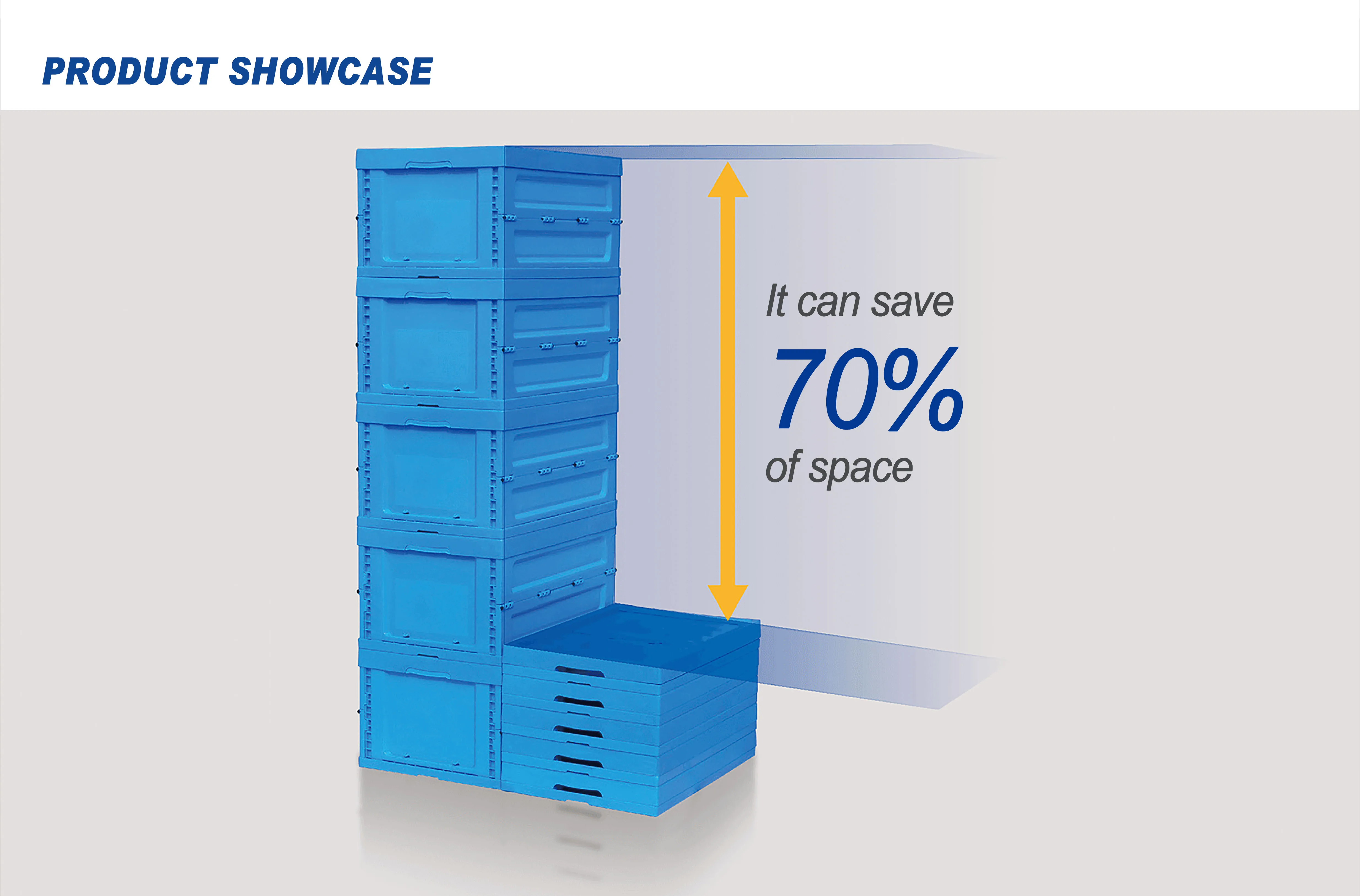 New Plastic Crates Folding Stackable Turnover Box With Lid Plastic ...