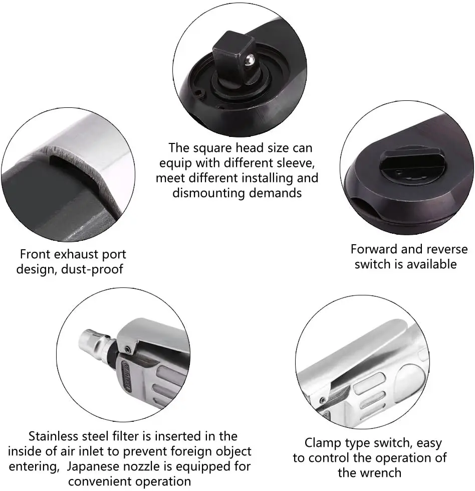 Supply High Quality Pneumatic Tools Air Ratchets 1/2" 1/4" Driver ...
