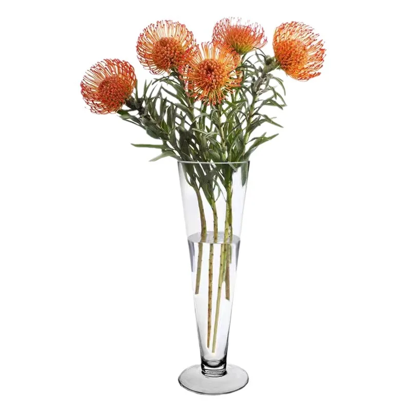 Modern Long Glass Bottle Vase Clear Glass Bud Vase for Wedding ...