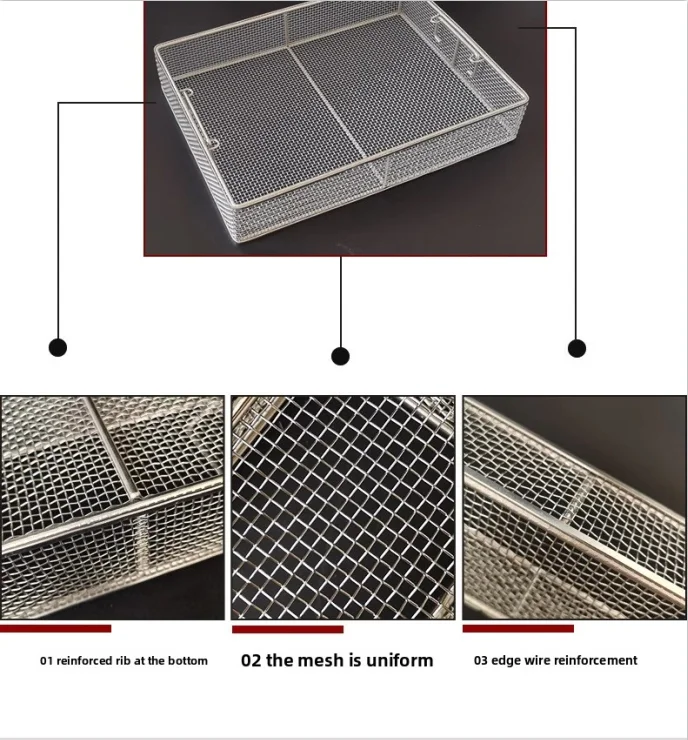 OEM Stainless Steel Mesh Cleaning Basket Stainless Steel Mesh Basket ...