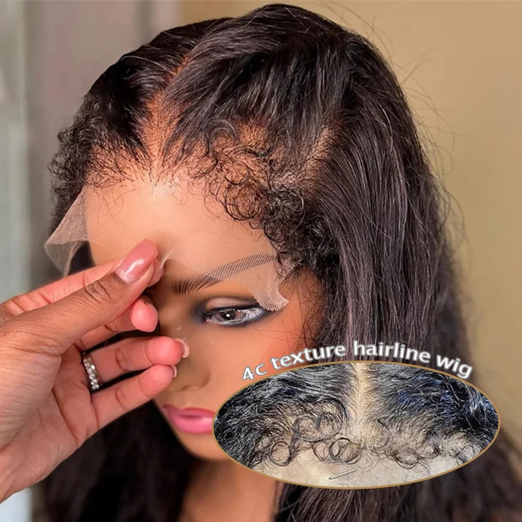 13x6 Curly Baby Hair Edges Wig Deep Wave Swiss Lace Front Human Hair ...