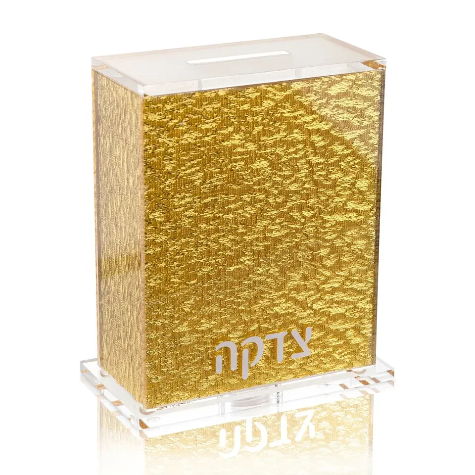 Perspex Money Collection Box Lucite Jewish Gift Frost Acrylic Tzedakah ...