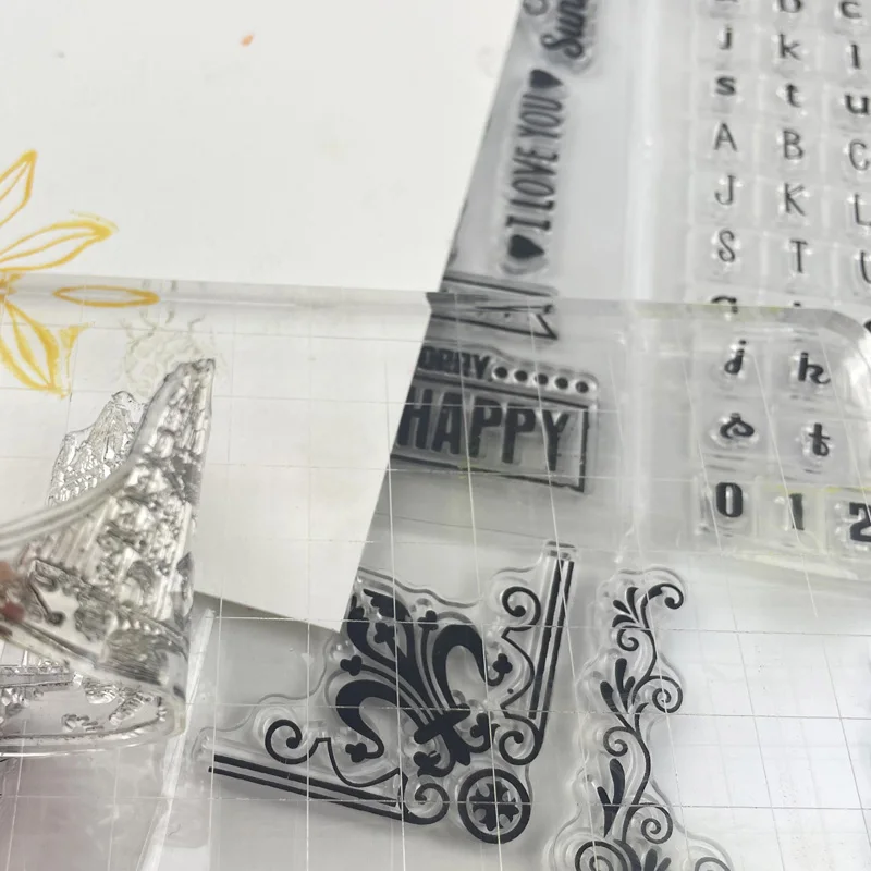 Handmade Decorative Reusable Clear Silicone Rubber Stamp Set Various ...