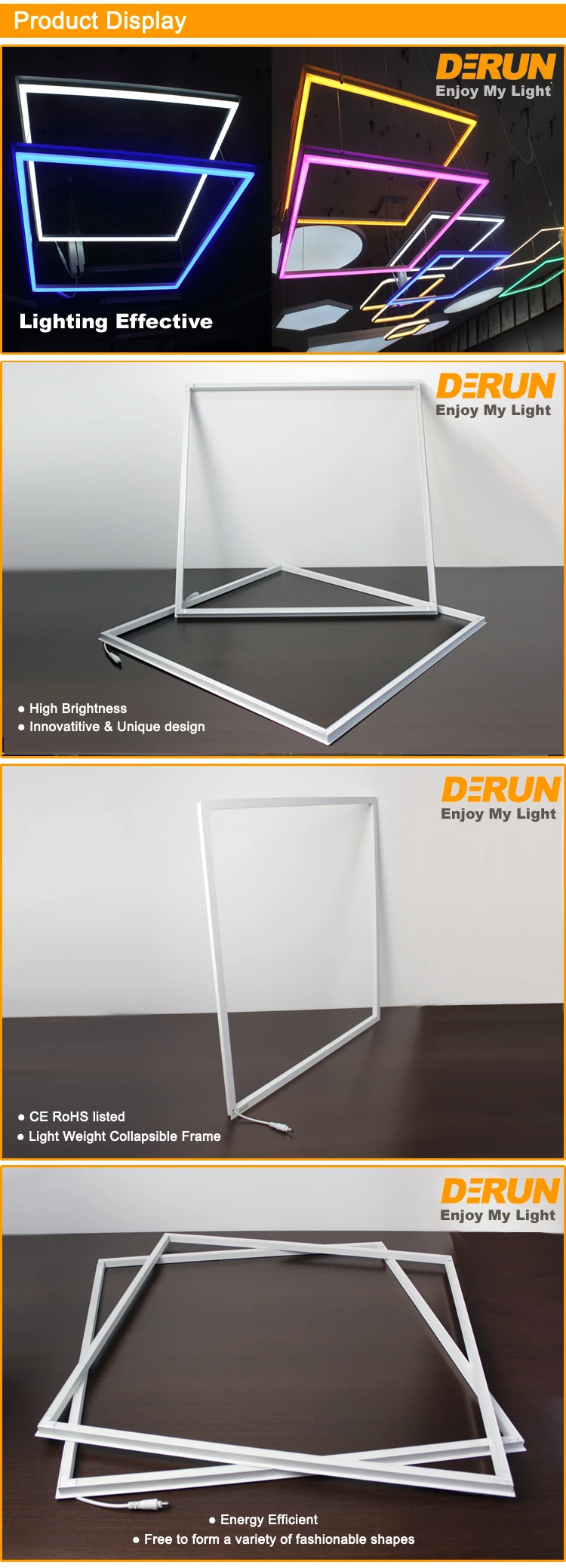 Surface Mounted Led Frame Panel Light Aluminum Square Flat 60x60 Indoor ...