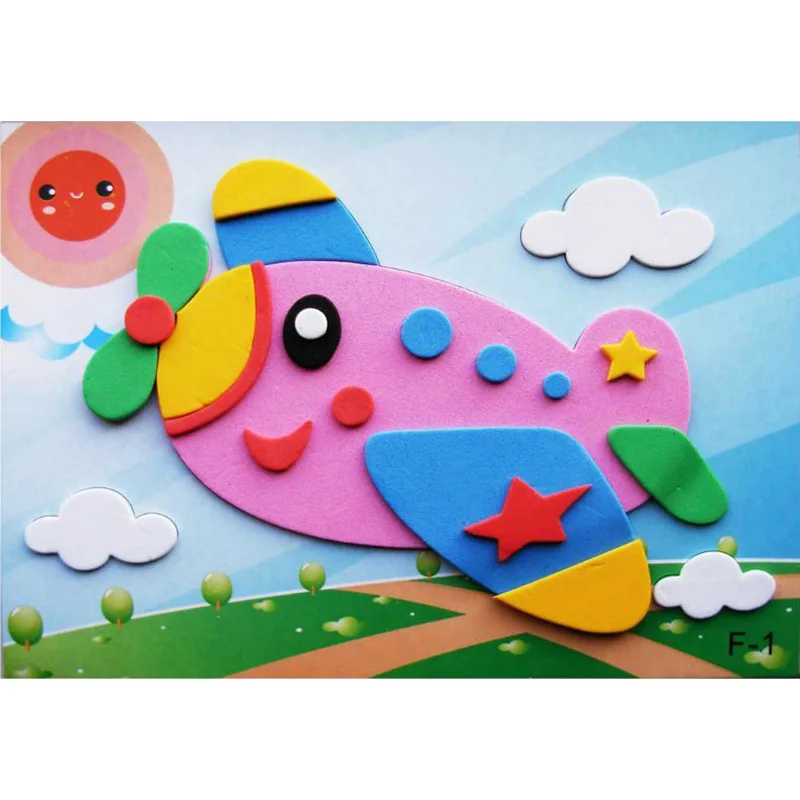 3D EVA Foam Sticker Puzzle Game DIY Cartoon Animal Learning