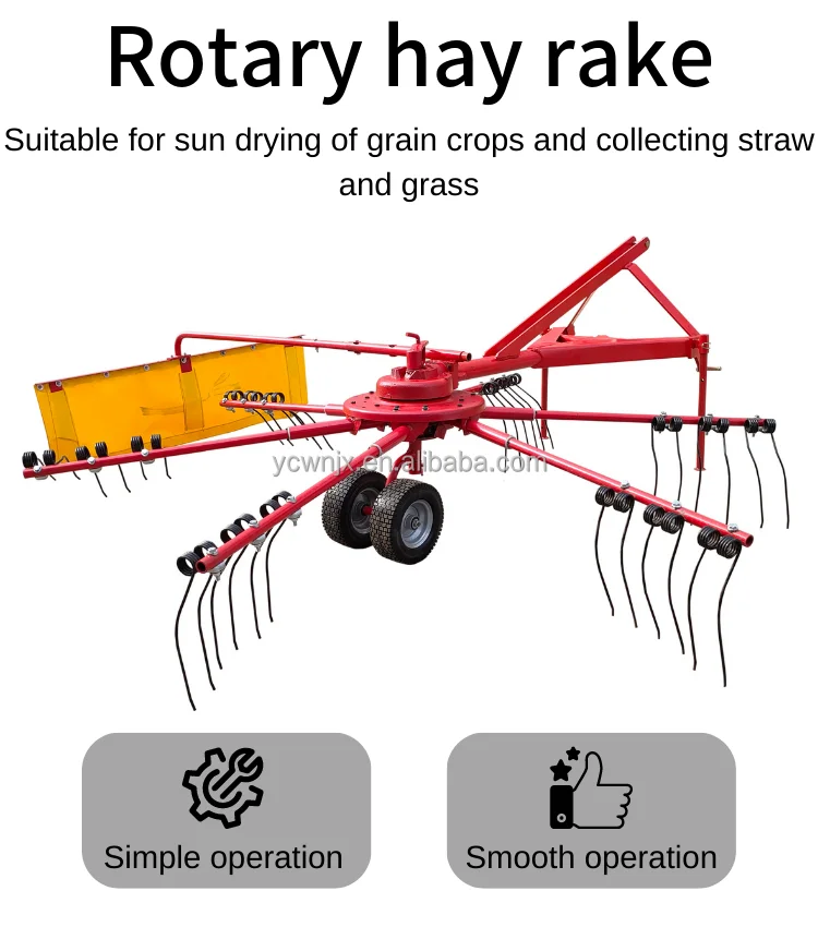Multifunctional Rotary Hay Rake for Tractors - 1-Year Warranty, 2500 ...