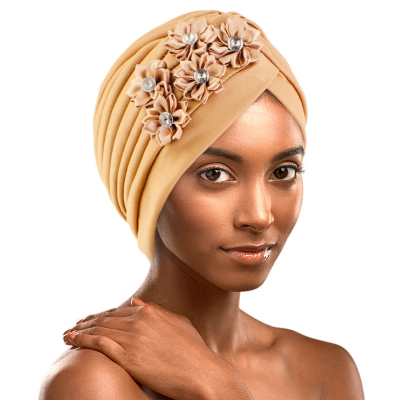 Wholesale Flower Turban With Jewelry Accessories Custom Logo Women ...