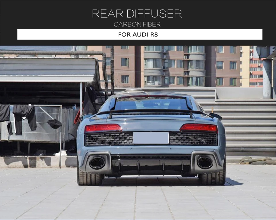 JCSPORTLINE R8 V10 Rear Bumper Diffuser Lip for AUDI R8 V10 Coupe ...