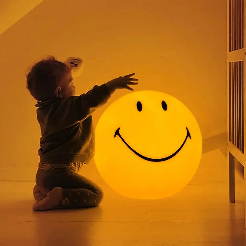 Emojii Led Smile Lamp On Desk E27 Home Decoration Items Led Glow Lamp ...