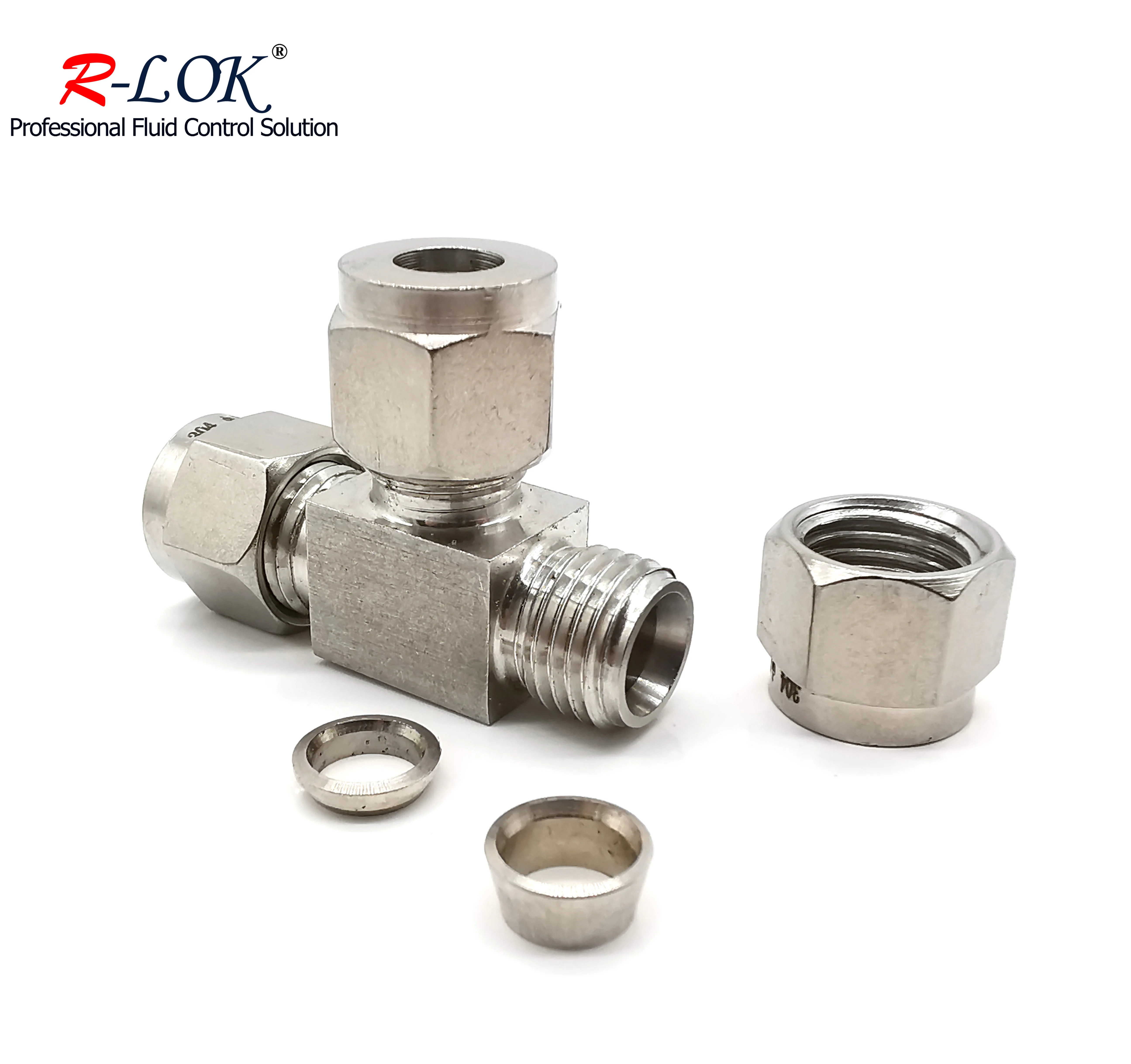 Swagelok Compression Tube Fitting T Connectors Instrument 3/8 Stainless Steel 316 Double Ferrule ...