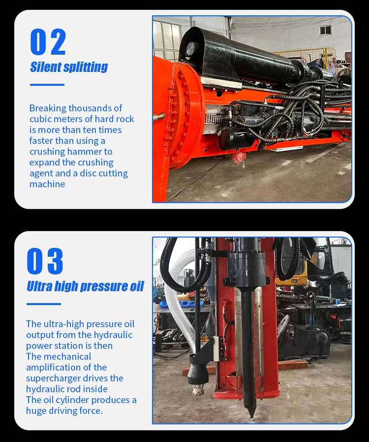 20tons Excavator Mounted Hydraulic Rock Splitter Drilling All In One ...