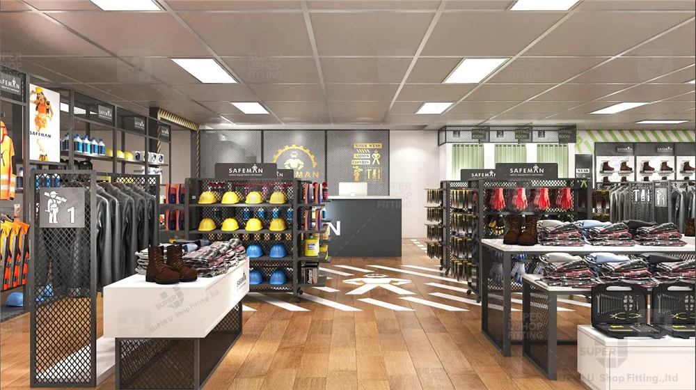Custom Display Shelving for Industrial Style Retail Store