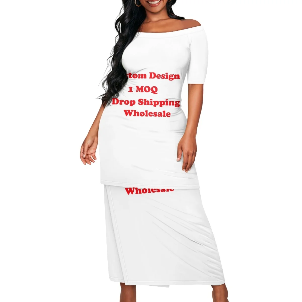 Women Polynesian Tribal Samoan Tapa Flower Print Maxi Dresses Custom ...