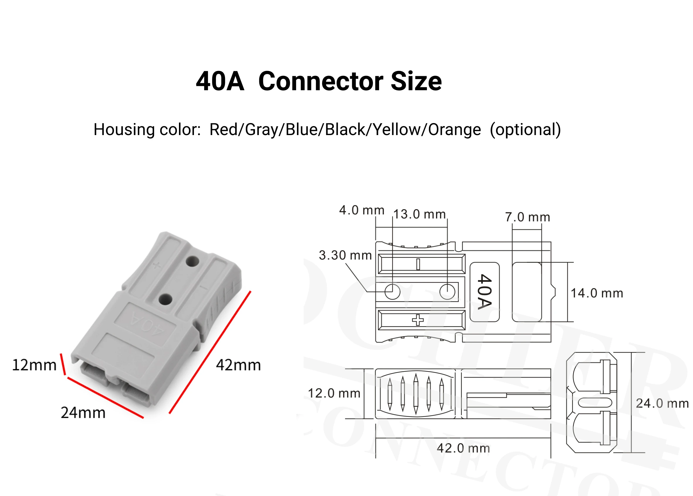 2-pin Connectors With Terminals For Anderson Plug 40a 50a 120a 175a ...