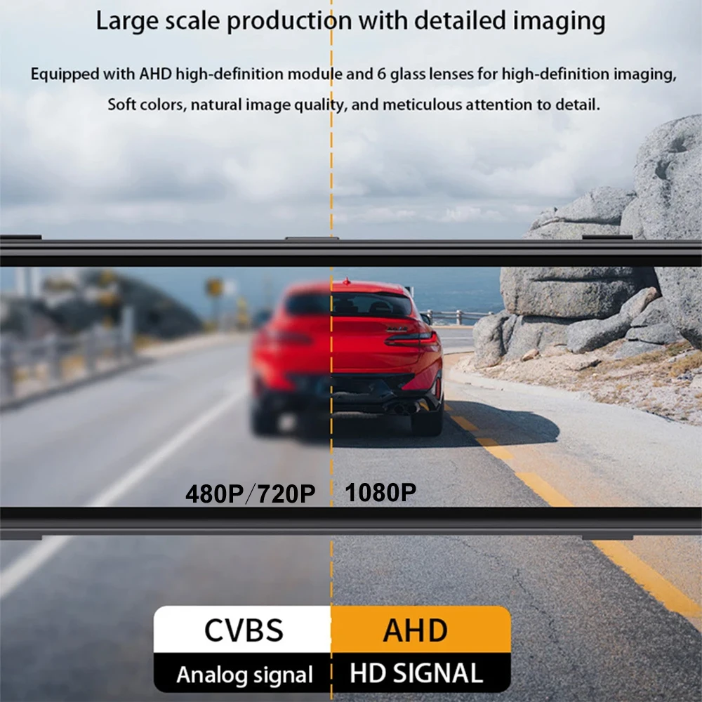 Car DVR Rear View Mirror Recorder 4 Channel 1080P Video 12 Inch Dash ...