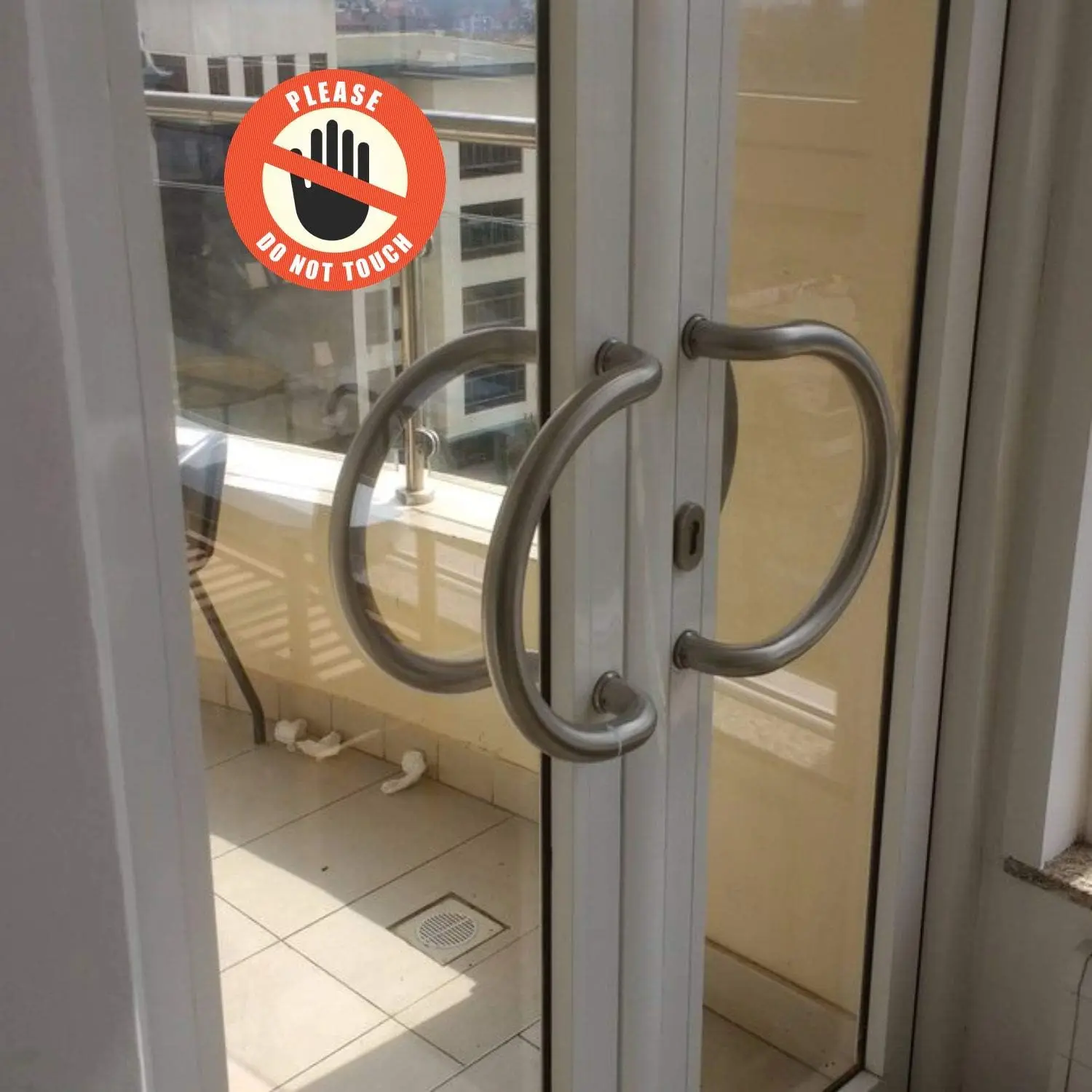Custom Caution Do Not Touch Sticker Automatic Door Window Sign Stickers ...