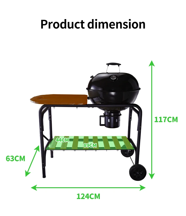Outdoor Barbecue Trolley Grill BBQ Smoker Big Oil Drum