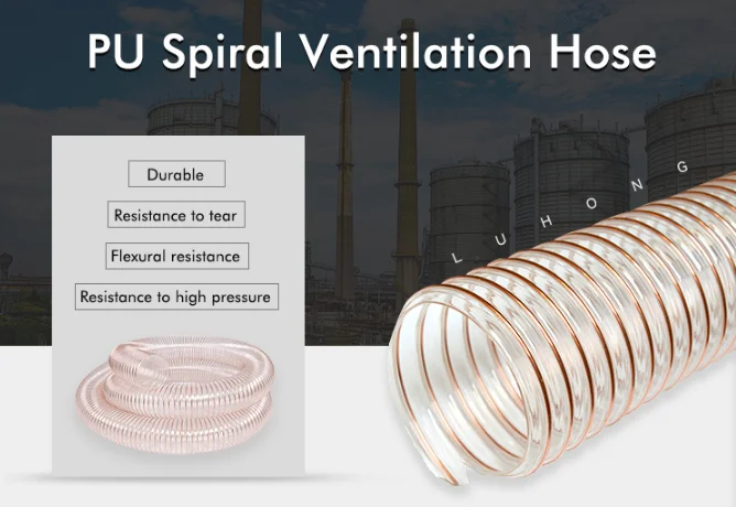 Transparent Flexible Spiral Duct Ventilation System PU Polyurethane Air ...