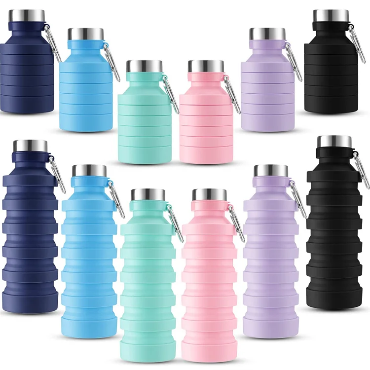 Custom Logo Eco Friendly Silicone Folding Water Bottle