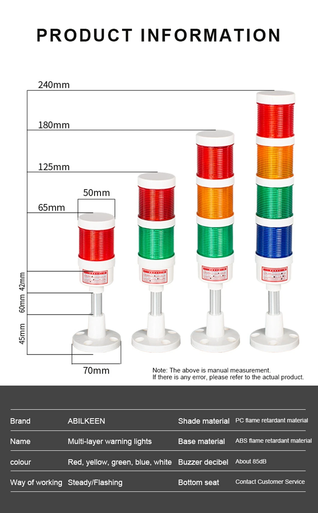 Industrial Red Orange Green Indicator Alarm Signal Tower Led Strobe ...