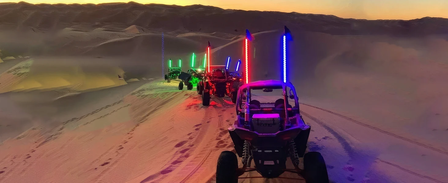 UTV ATV LED Lights - RGB Chasing Color Turn Signal Antenna