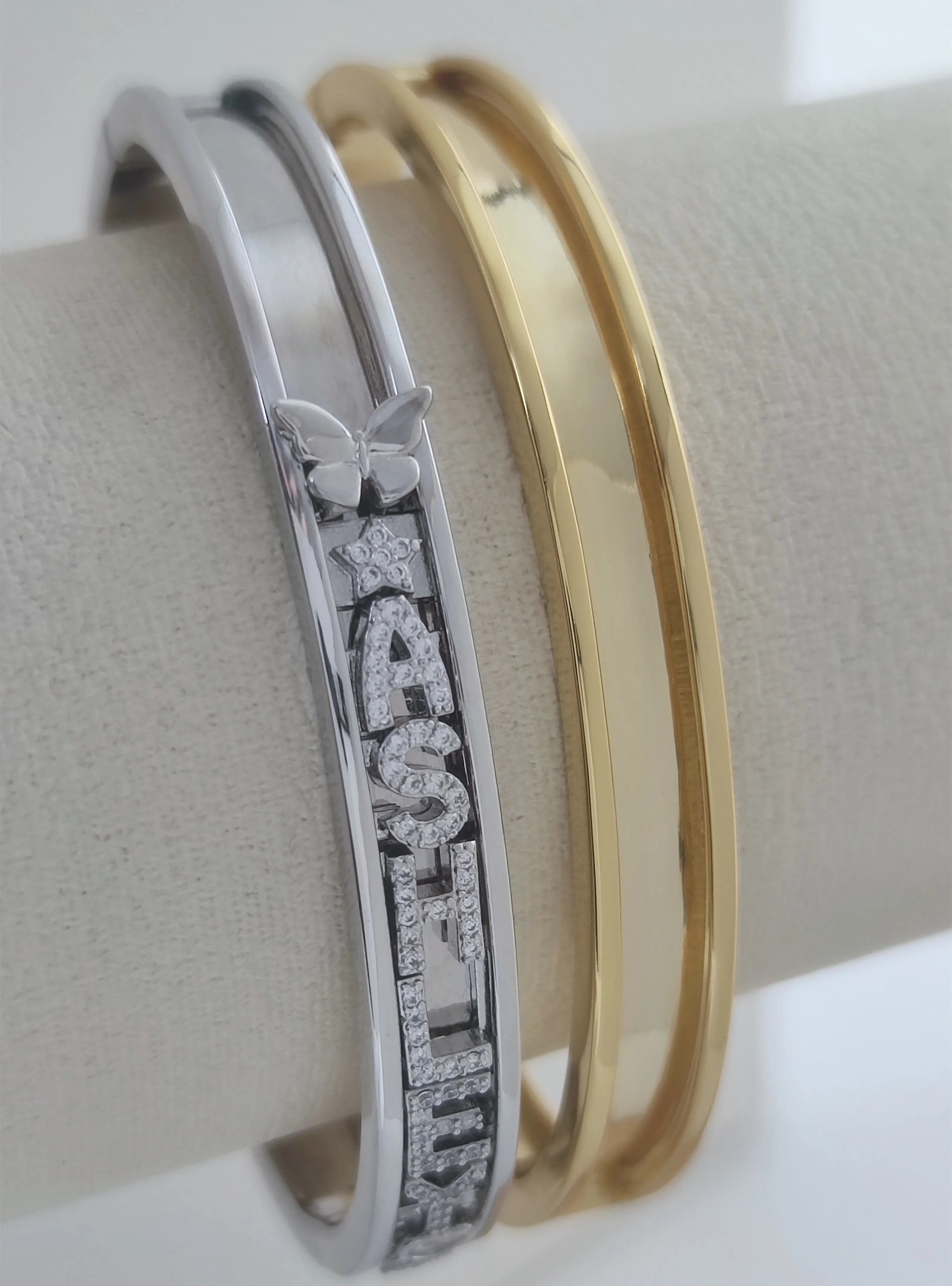 Custom Slider Charm Name Bracelet Jewelry Diy Initial Name Sliding ...