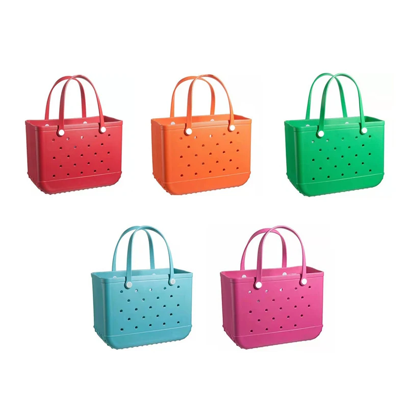 Custom Women Beach Waterproof Tote Bags Custom Summer Rubber Totes ...