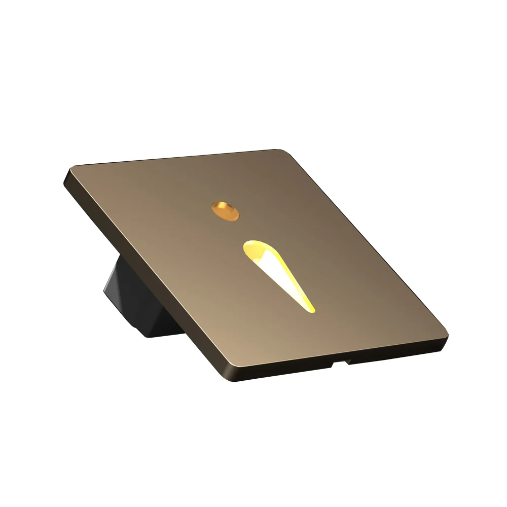 Indoor Outdoor Recessed Corner Foot Wall Lamp Motion Sensor Rectangle ...