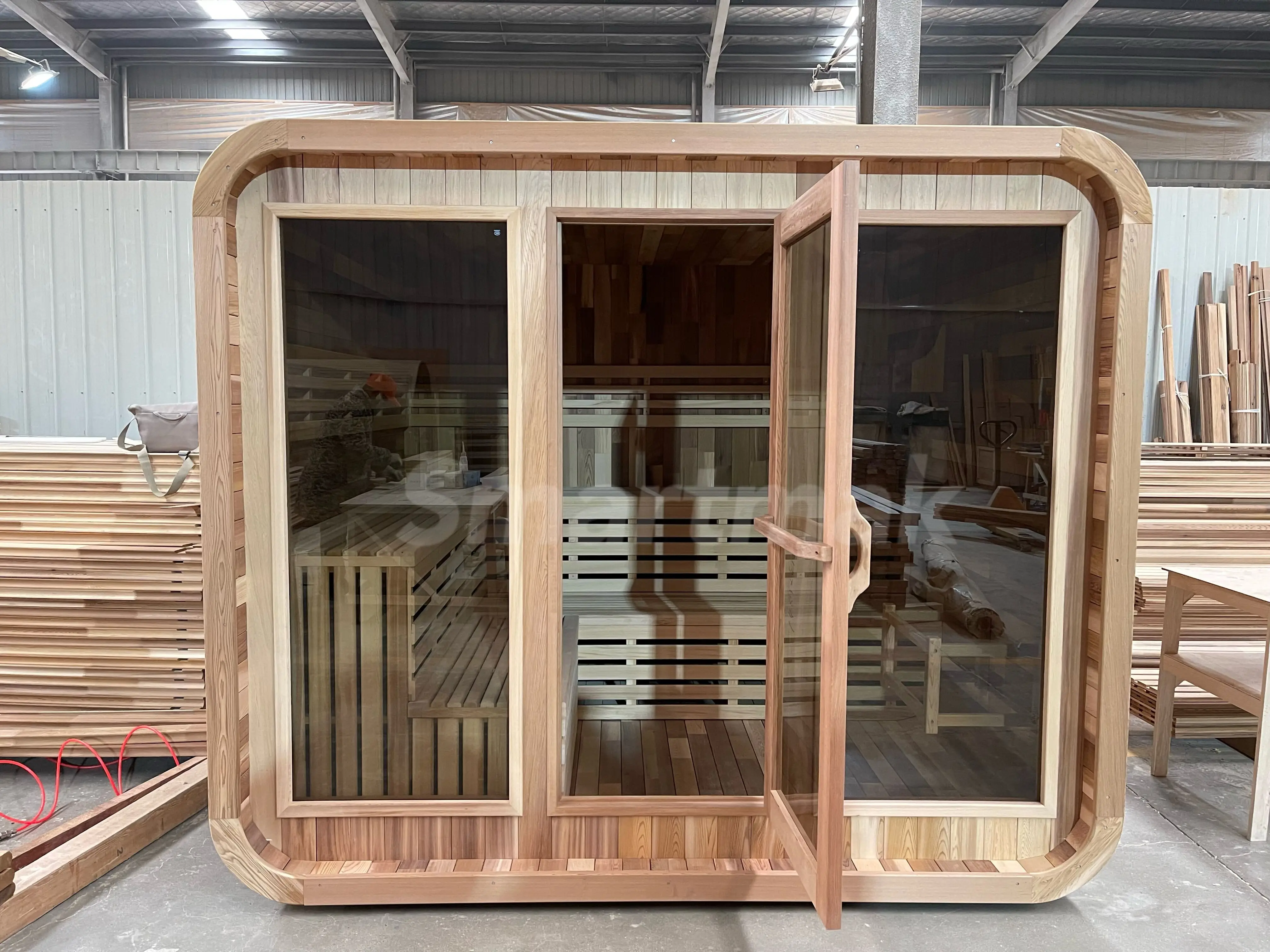 Luxury Outdoor Square Steam Sauna for 4-6 People | Wet Steam Room with ...