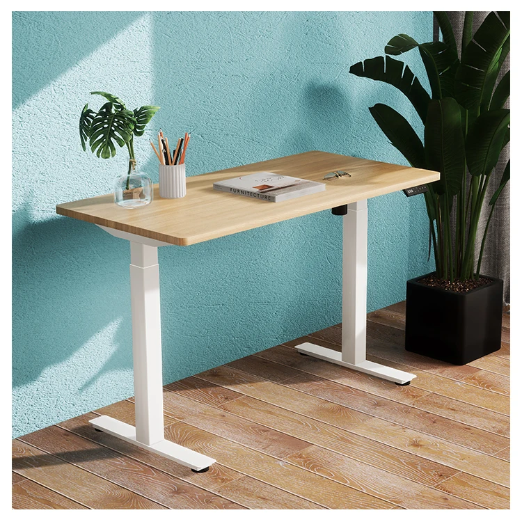 Single Motor Automatic Lifting Table Metal Frame 2 Legs Height ...