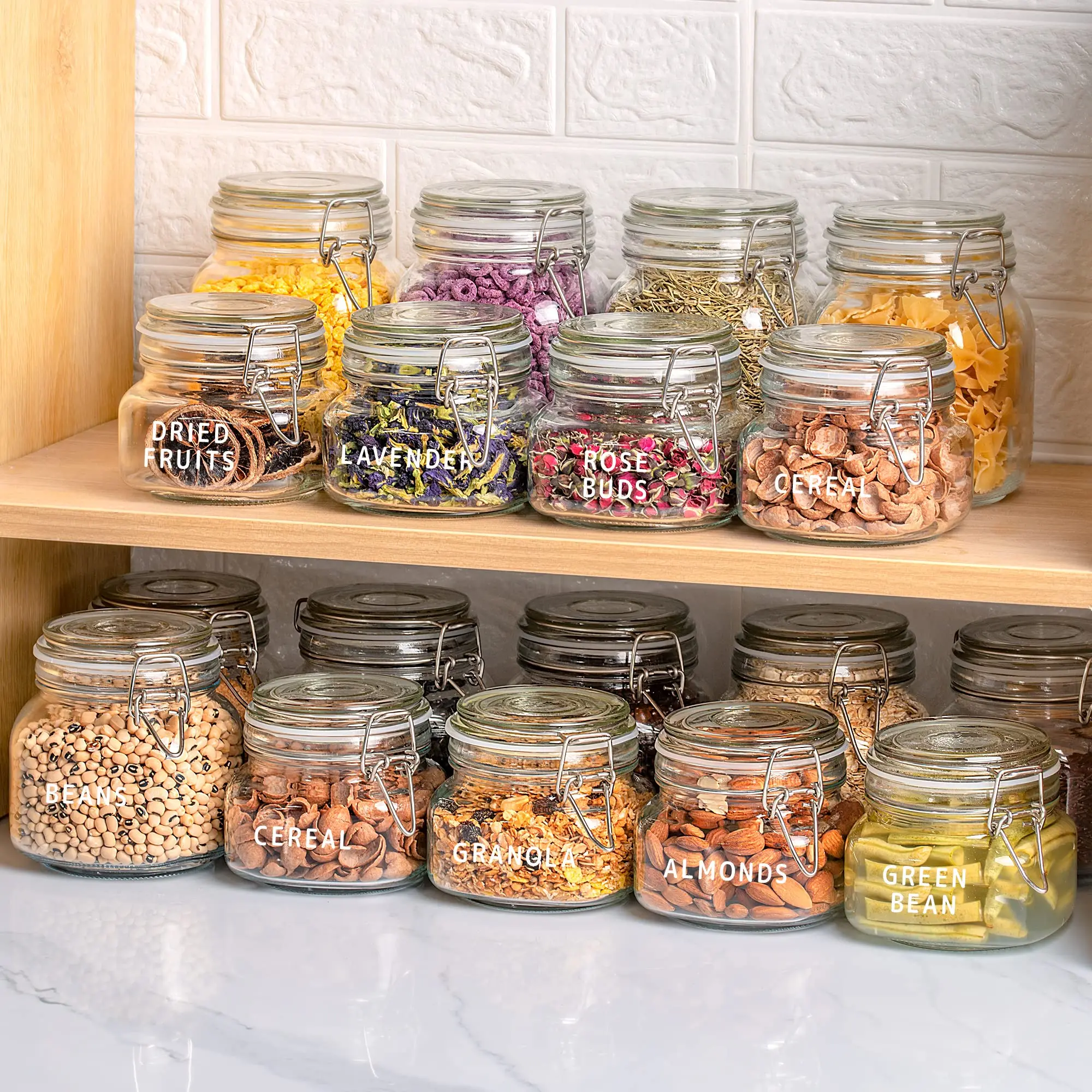 25oz Airtight Glass Canister Food Storage Jar With Airtight Locking ...