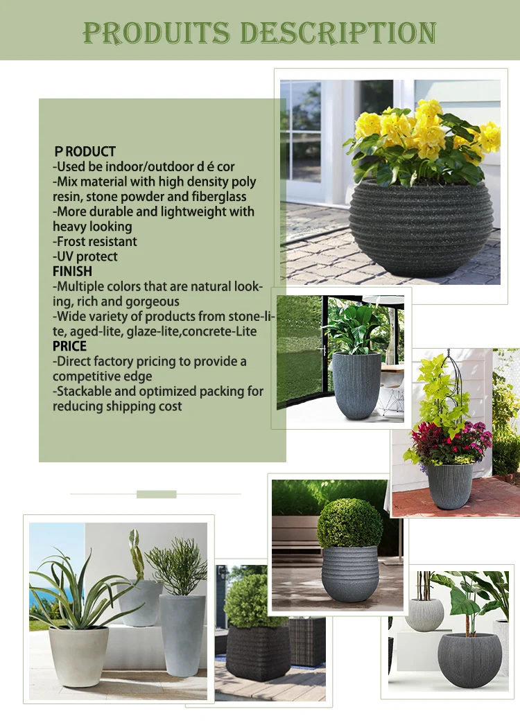 Plant Pots Planters Modern Fiberglass Planter Flower Pot For Home And ...