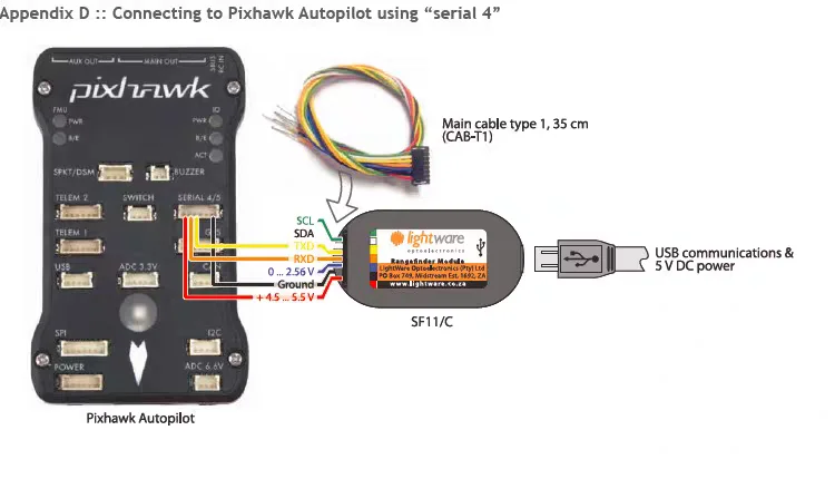 Light Ware Sf11/c 120 Meter Laser Range Radar Uav Pixhawk Fixed-wing ...