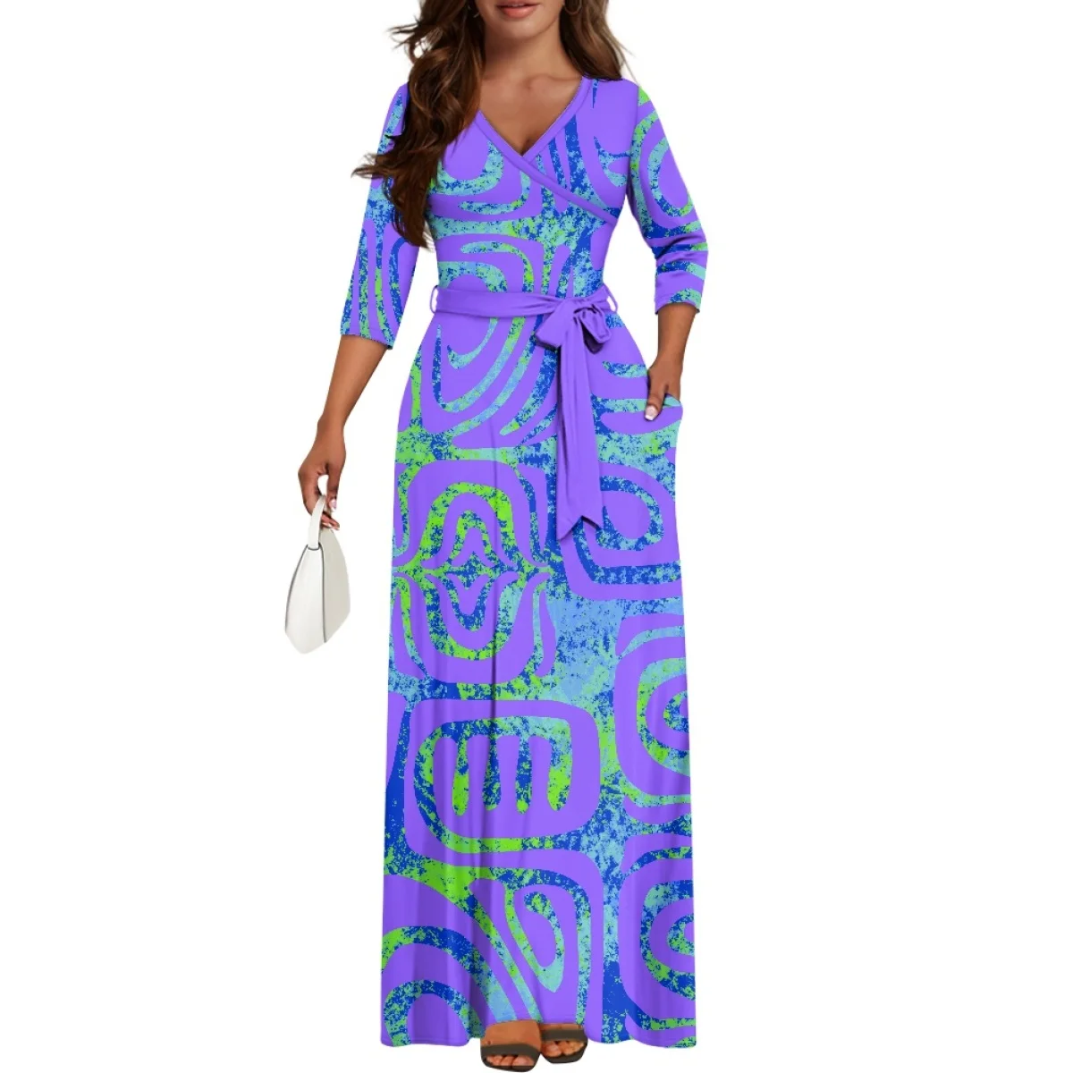 Polynesian Samoan Tattoo Design Plus Size Women Long Dress 2024 Hot ...