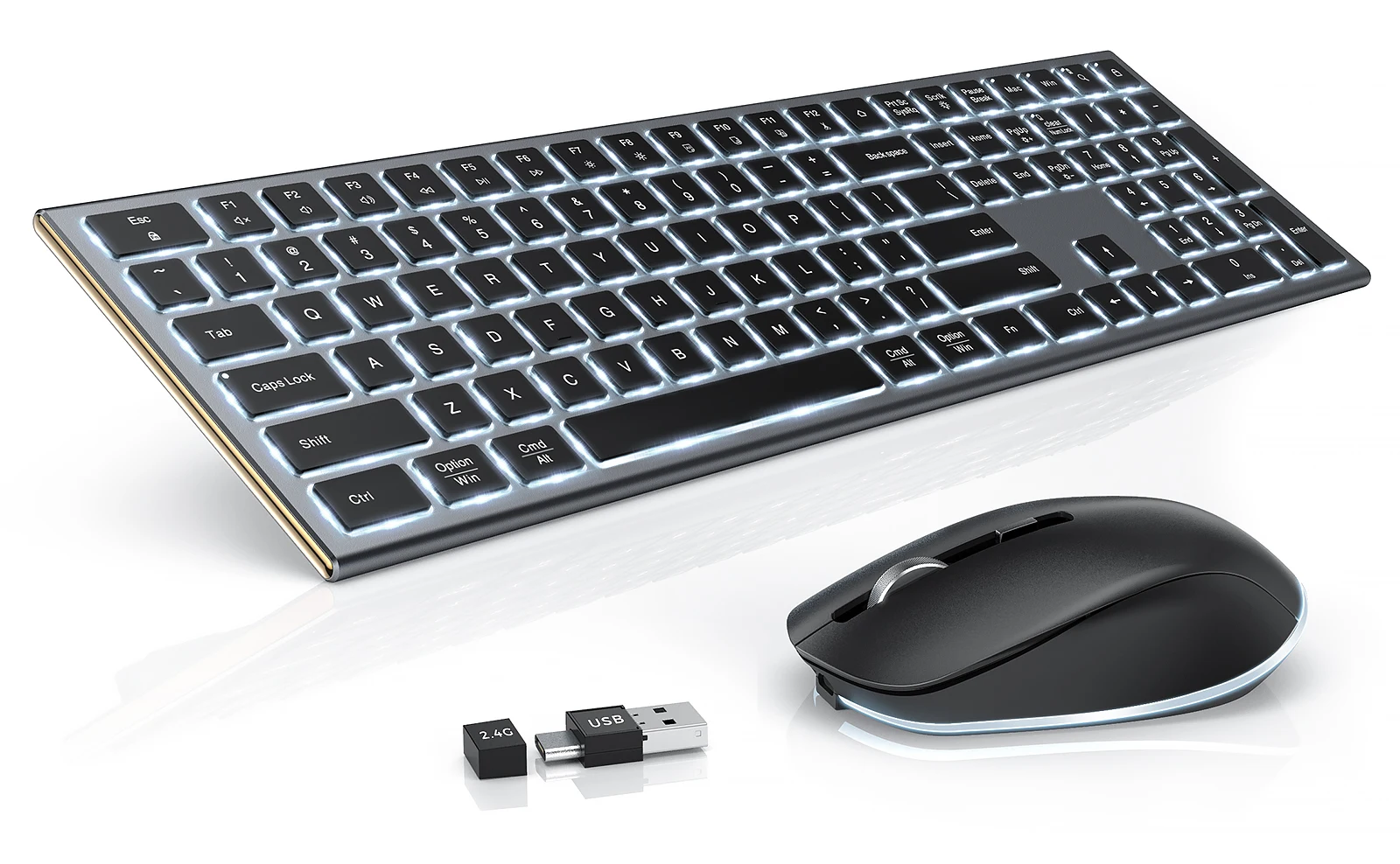 Seenda Rechargeable Ergonomic Keyboard And Mouse Rgb Backlit Keyboards