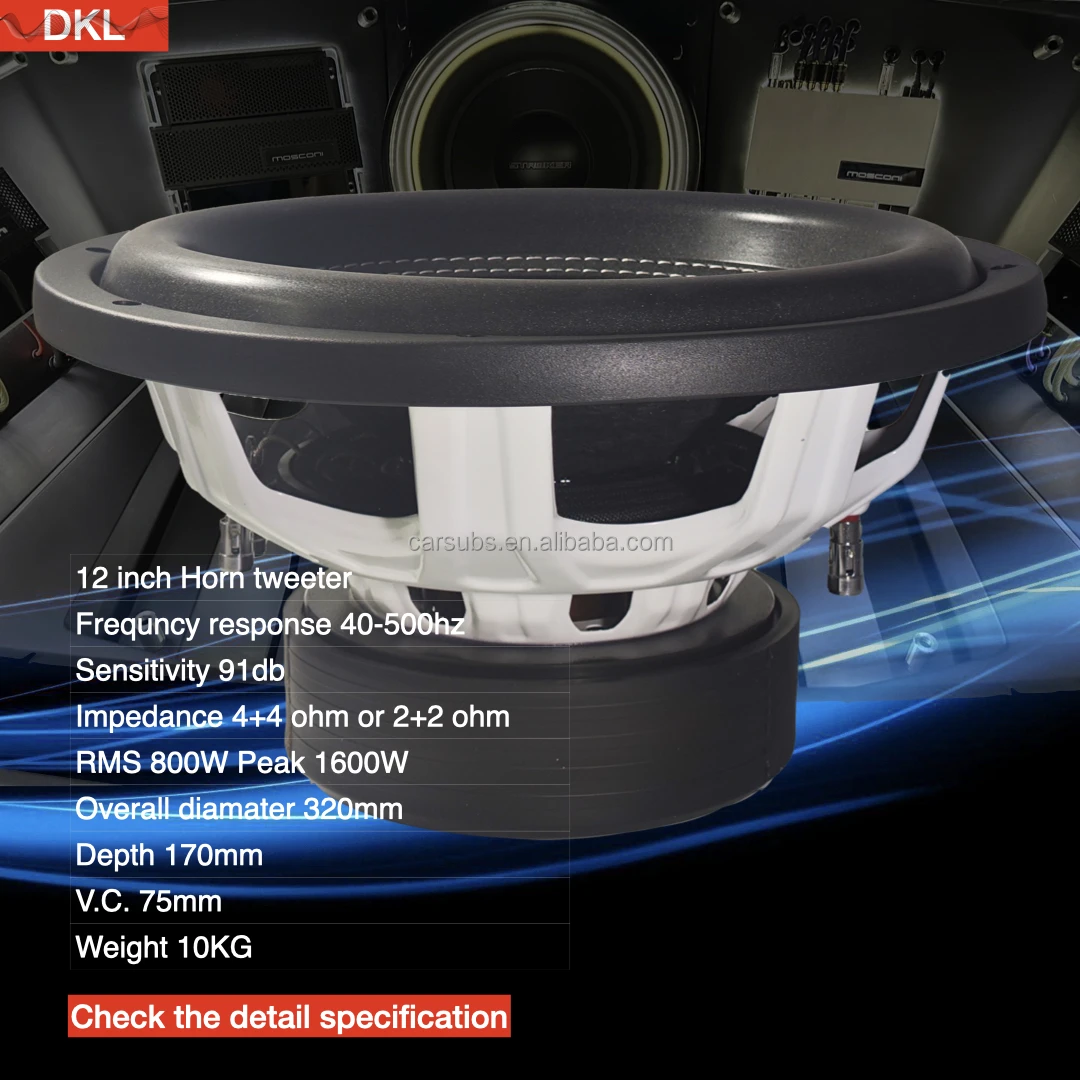 Car Stereo Subwoofer Speaker 12 Inch Sub RMS 800W Strong Punch Bass Speaker 12" 2500W Peak SPL ...