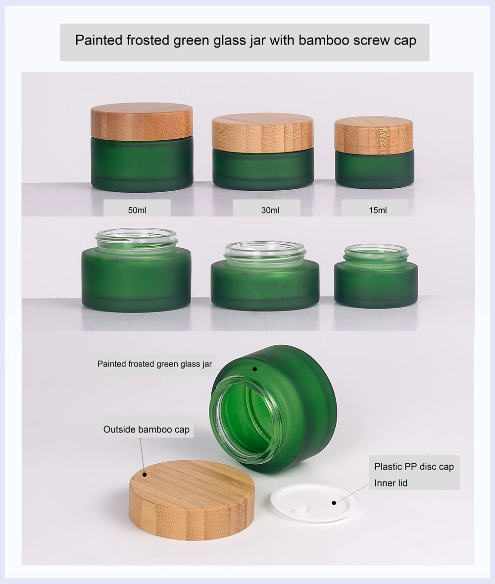 Bamboo Glass Bottles and Jars - Sustainable Cosmetic Packaging