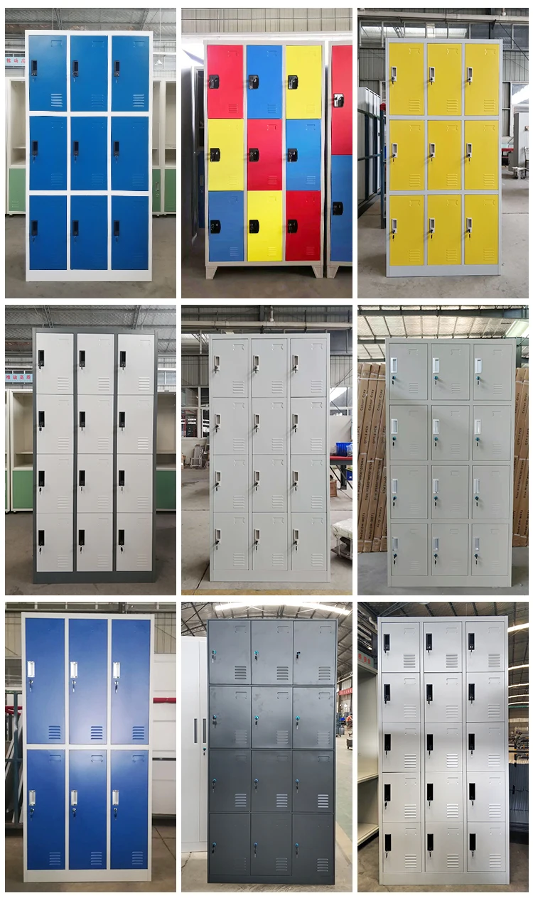 3 Door Wardrobe Staff Locker Cabinet Gym Iron Locker Cabinet Steel ...