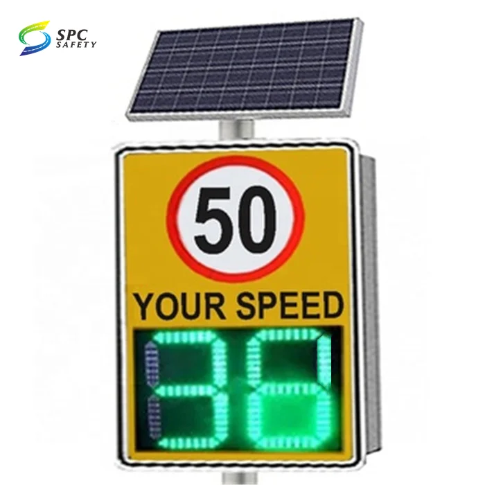 Solar Powered LED Detector Display Radar Speed Limit Sign