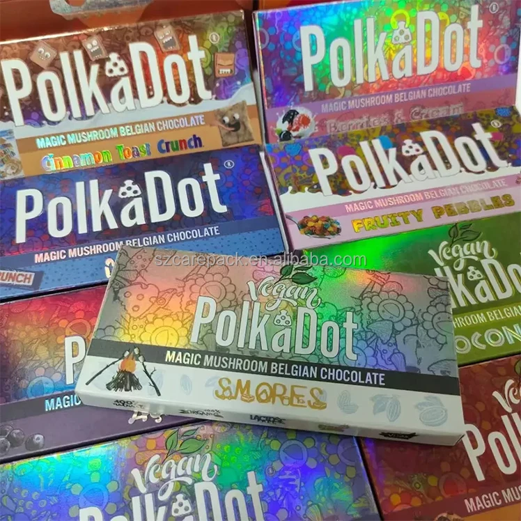 Custom Empty Gold Foil 4gram Shroom Chocolate Bar Packaging Paper Boxes ...