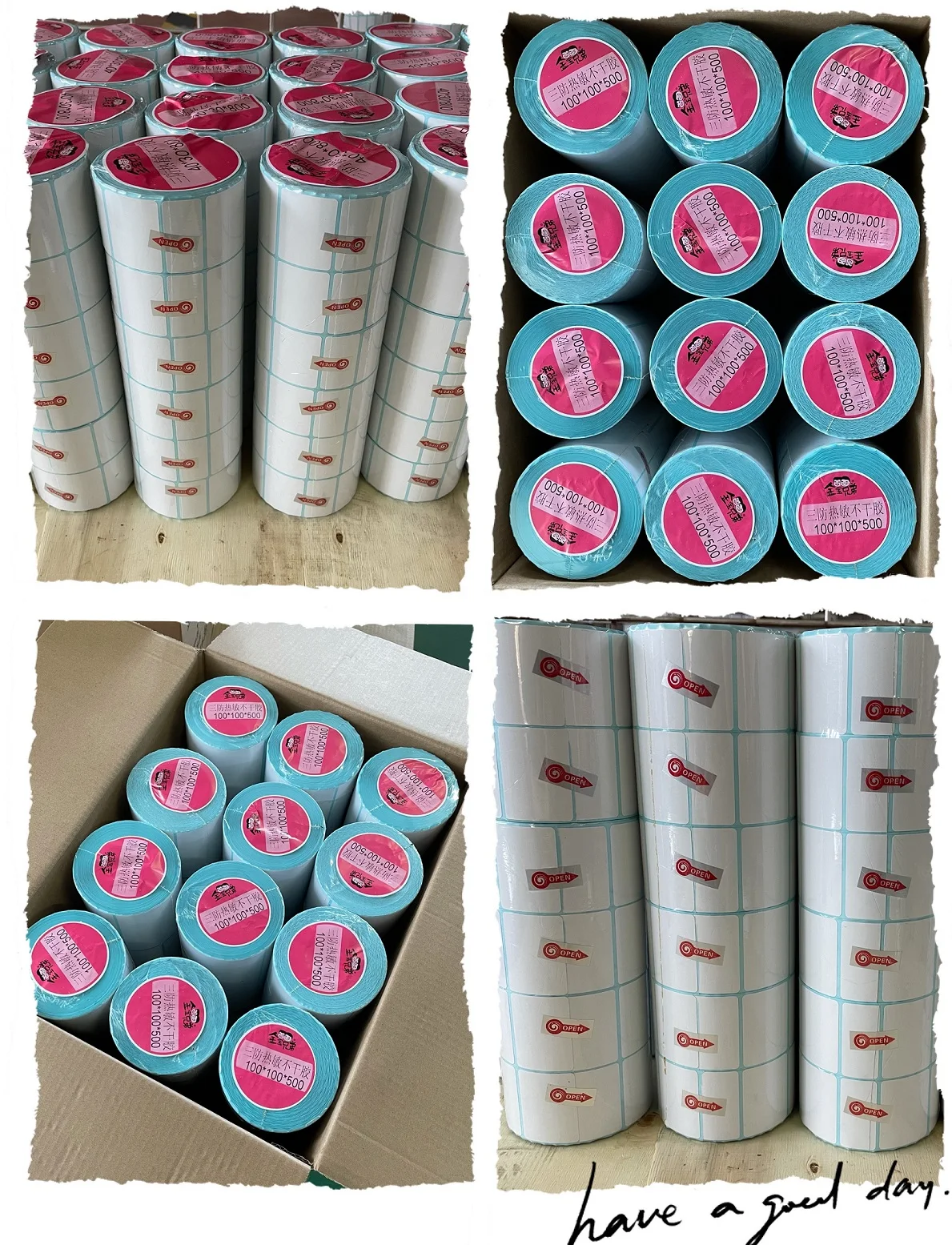 Hihg Quality Heat Transfer Thermal Barcode Labels Direct Thermal ...