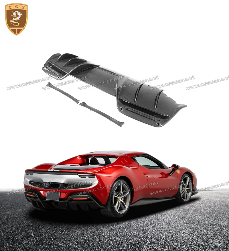 OEM Style Dry Carbon Rear Diffuser for Ferrari 296 GTB Rear Lip Chin ...