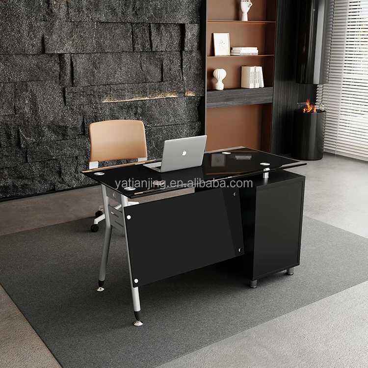 Luxury Glass Desk Boss Modern Office Furniture Commercial Executive ...