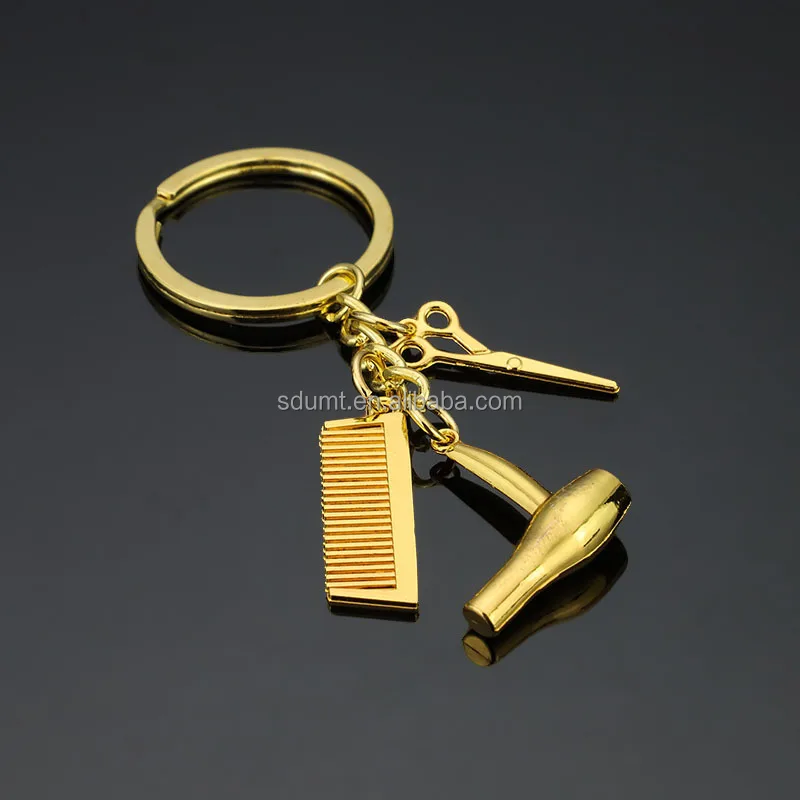 Barber Shop Hair Dresser Keychain Scissors Hair Clipper Hair Dryer Key ...