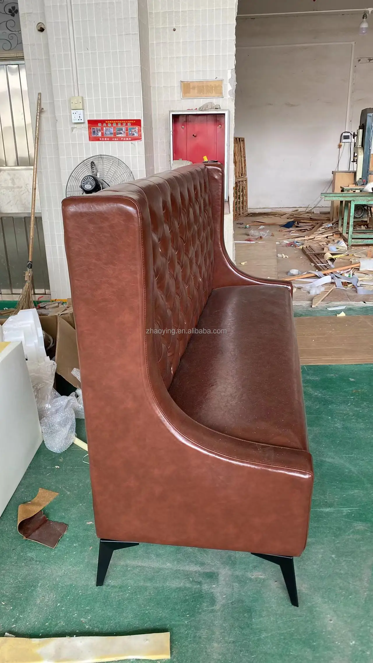 Modern Restaurant Banquette Booth Seating Corner Fabric Tufted Sofa ...