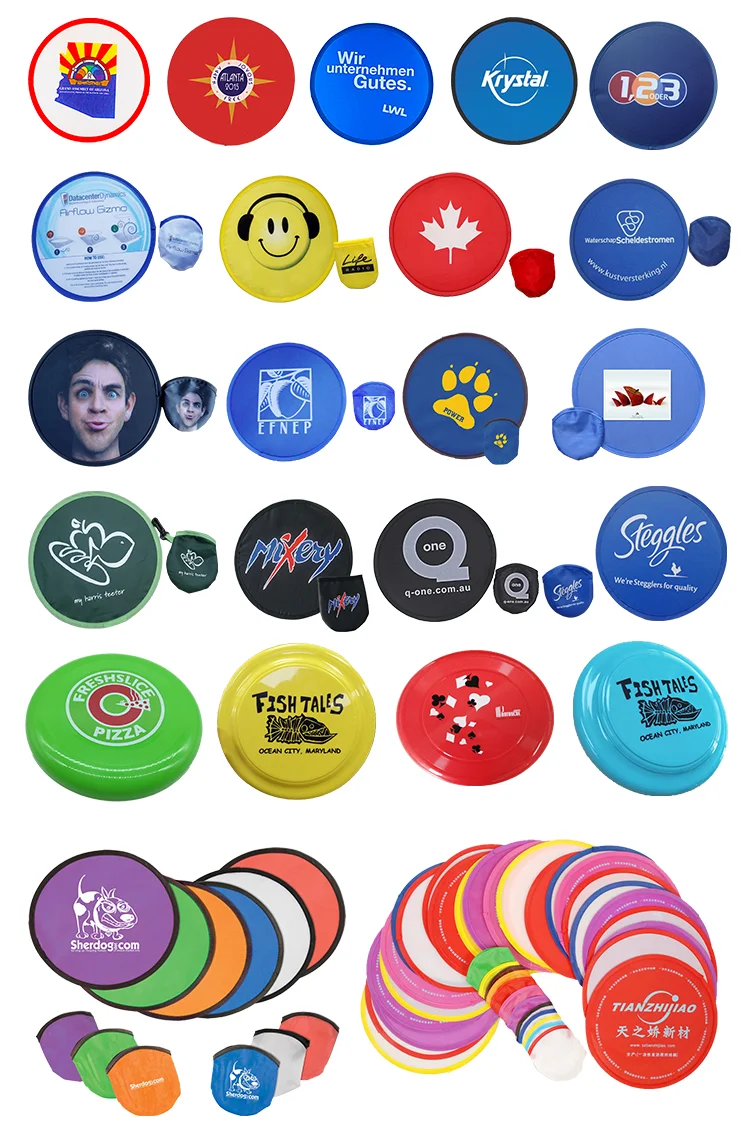 Custom Printed Soft Pet Flying Disc Round Nylon Hand Folding Fan With ...