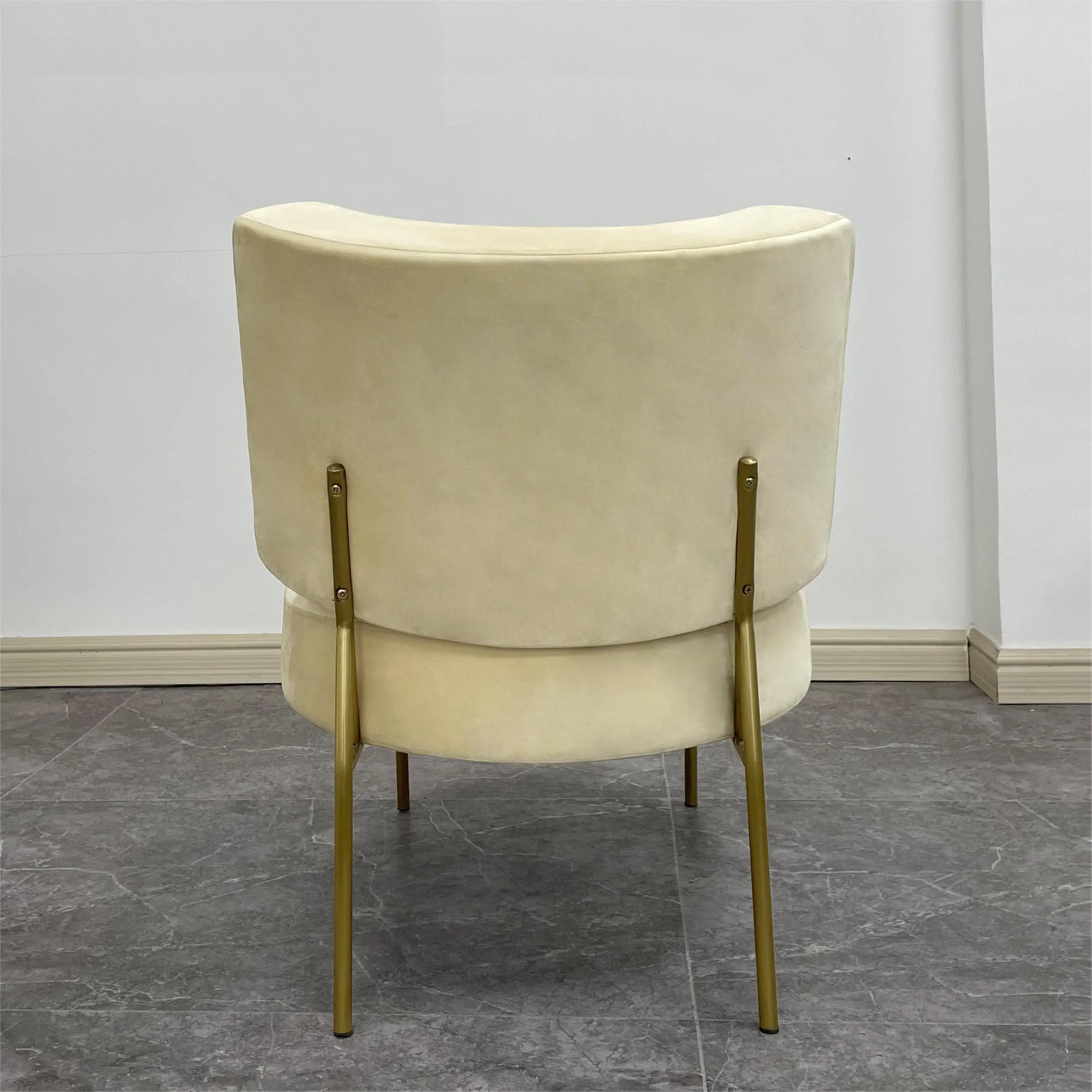 Modern Ergonomic Velvet Fabric Upholstered Armchair Lounge Luxury Chair ...